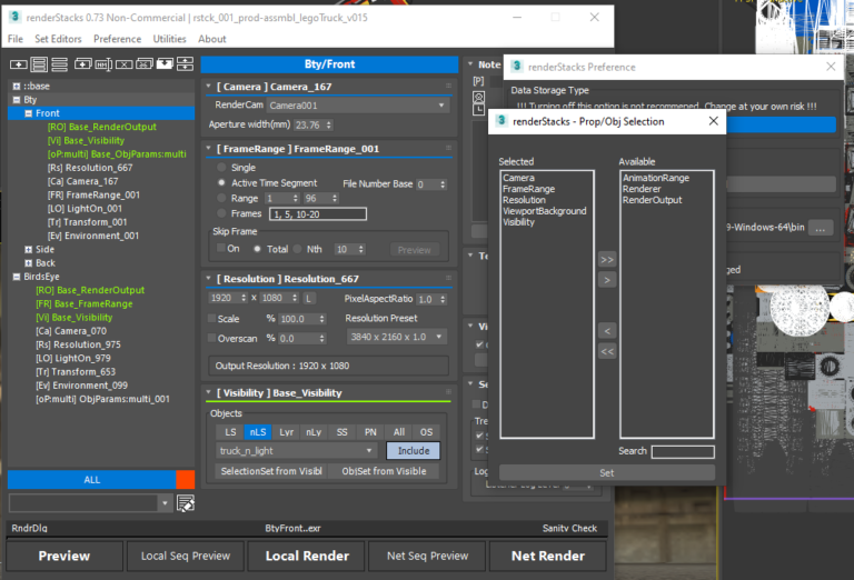 Preference menu - renderStacks